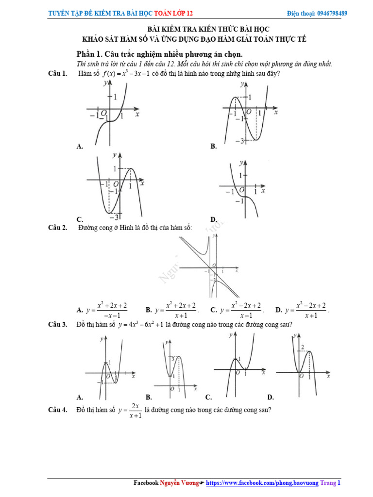 4-Khao Sat Ham So Va Ung Dung Dao Ham Giai Toan Thuc Te | PDF