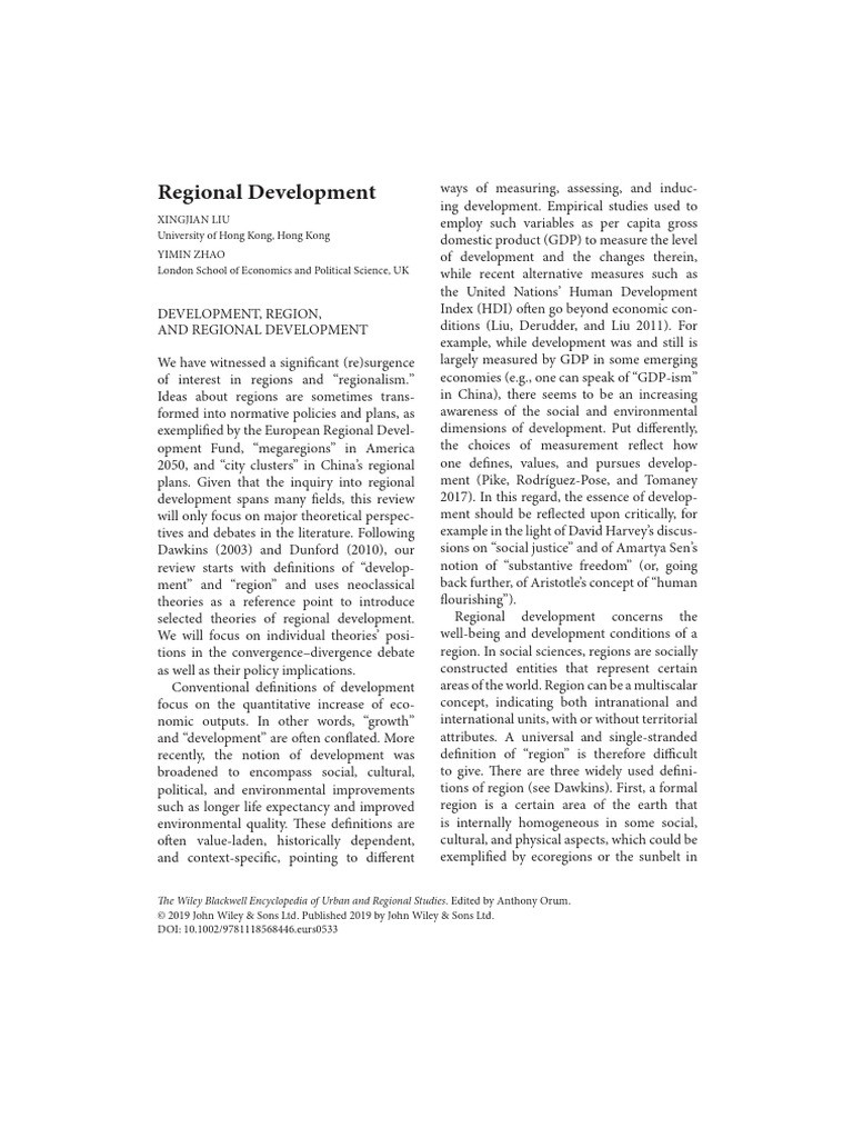 Regional Development | PDF