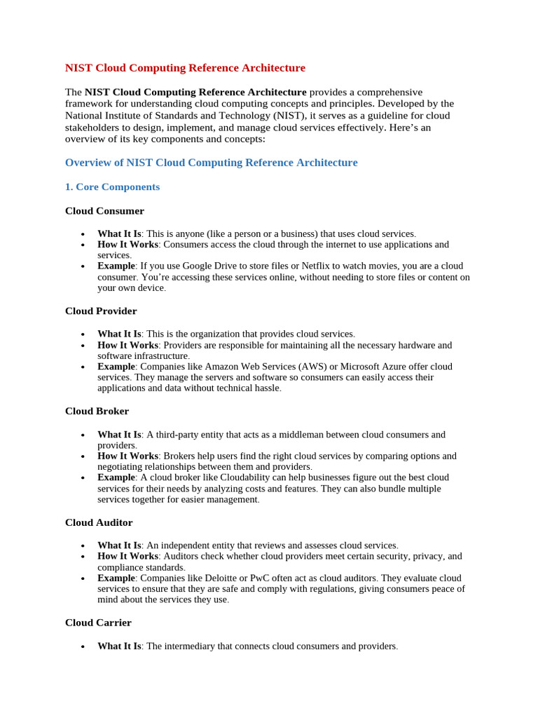 NIST Cloud Computing Reference Architecture | PDF NIST Cloud Computing Reference Architecture | PDF