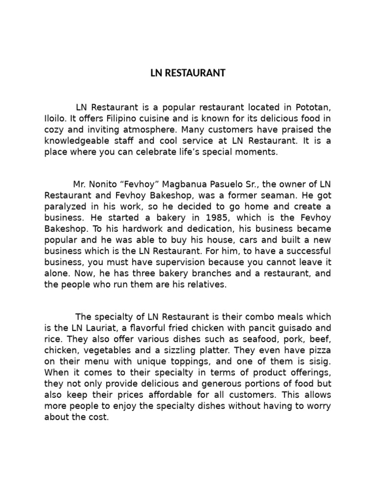 Restaurant | PDF