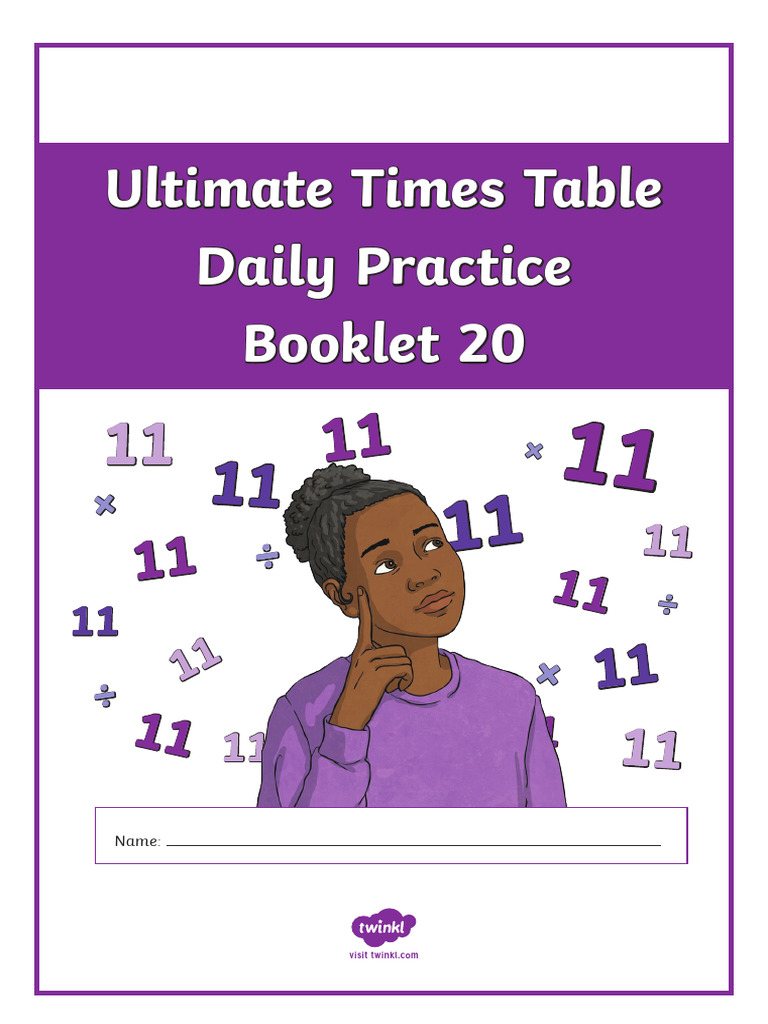 Ultimate Times Table Daily Practice Booklet 20 | PDF