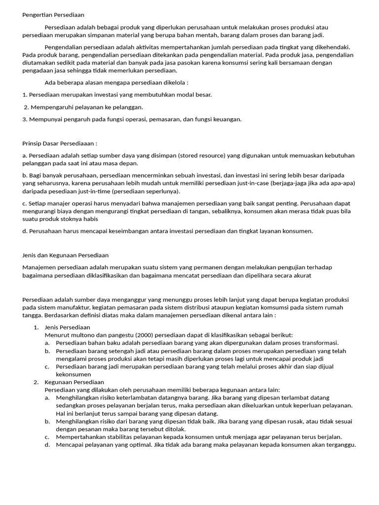 Pengertian Persediaan | PDF