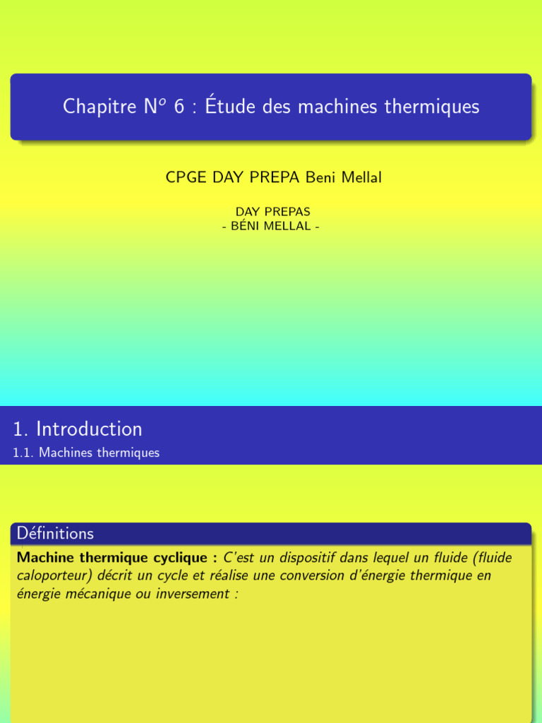 Chap6 Machines Thermiques | PDF