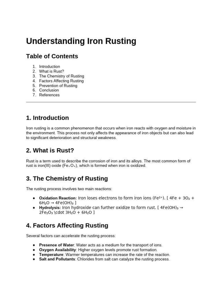 Iron Rusting | PDF