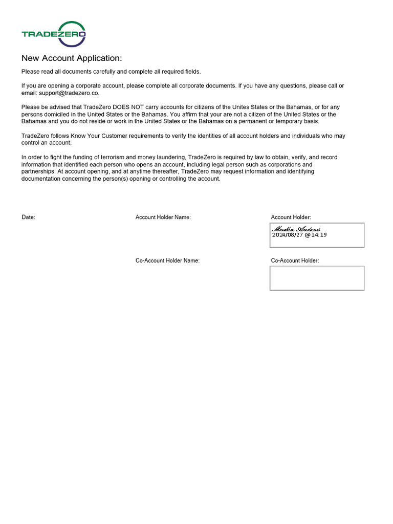 TradeZero Application | PDF
