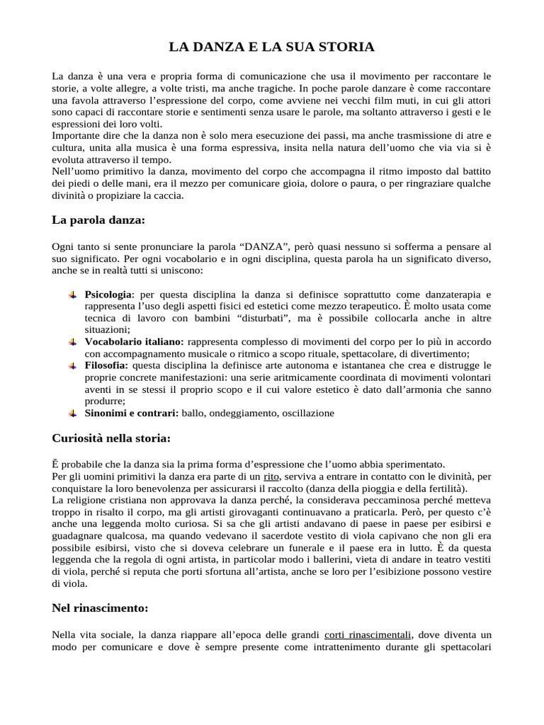 Storia Della Danza e Intorno Alla Danza | PDF