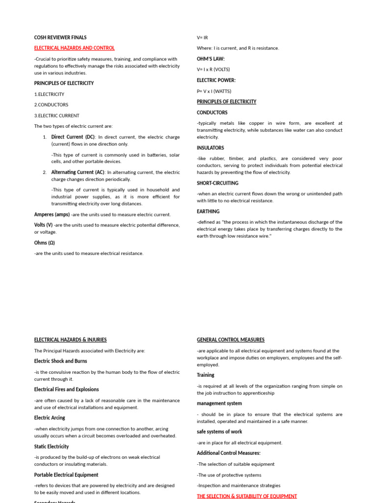 Cosh Reviewer Finals | PDF