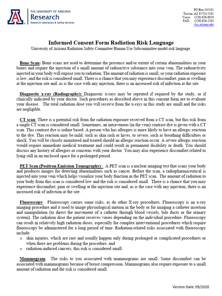 Hus Consent Risk Language | PDF