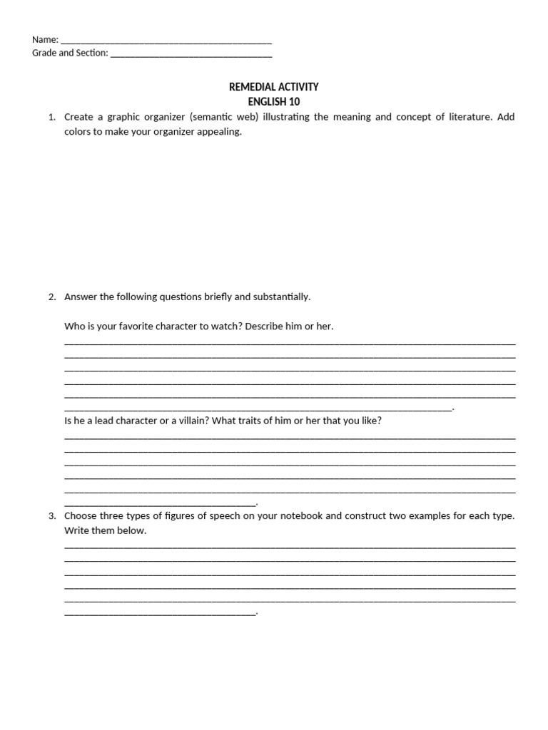 Remediation English | PDF