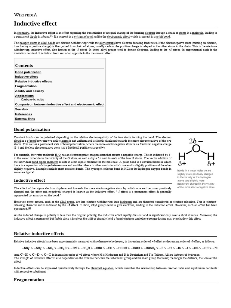 Inductive Effect | PDF
