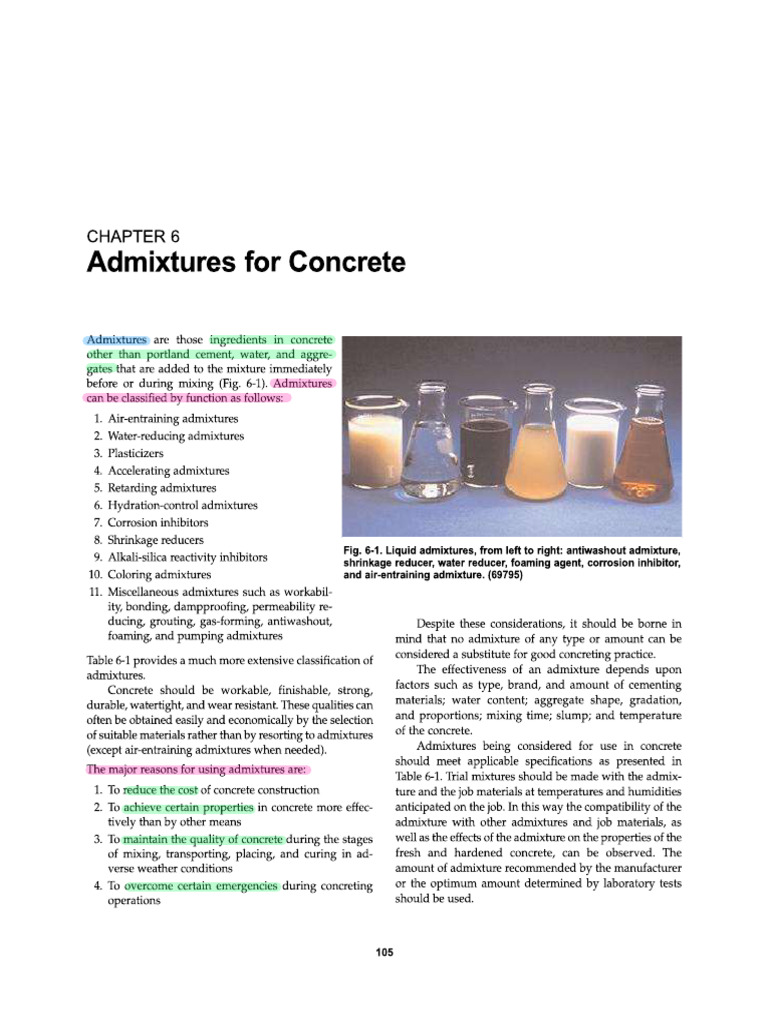 Admixtures For Concrete | PDF