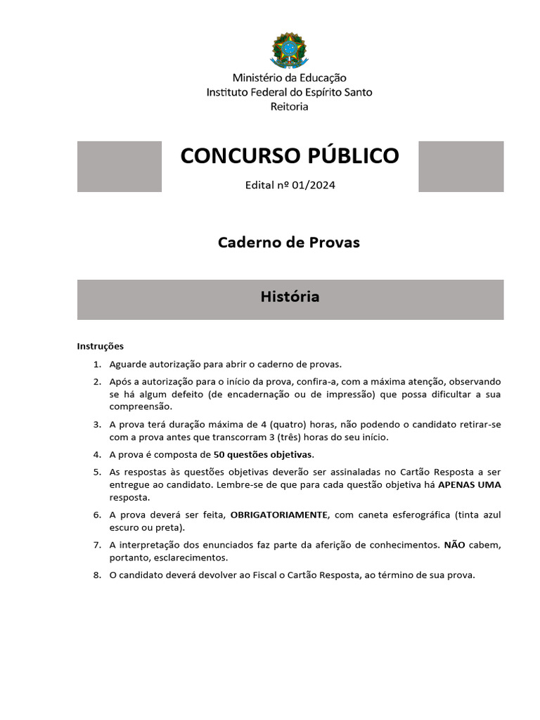 IFES 2024 Caderno | PDF