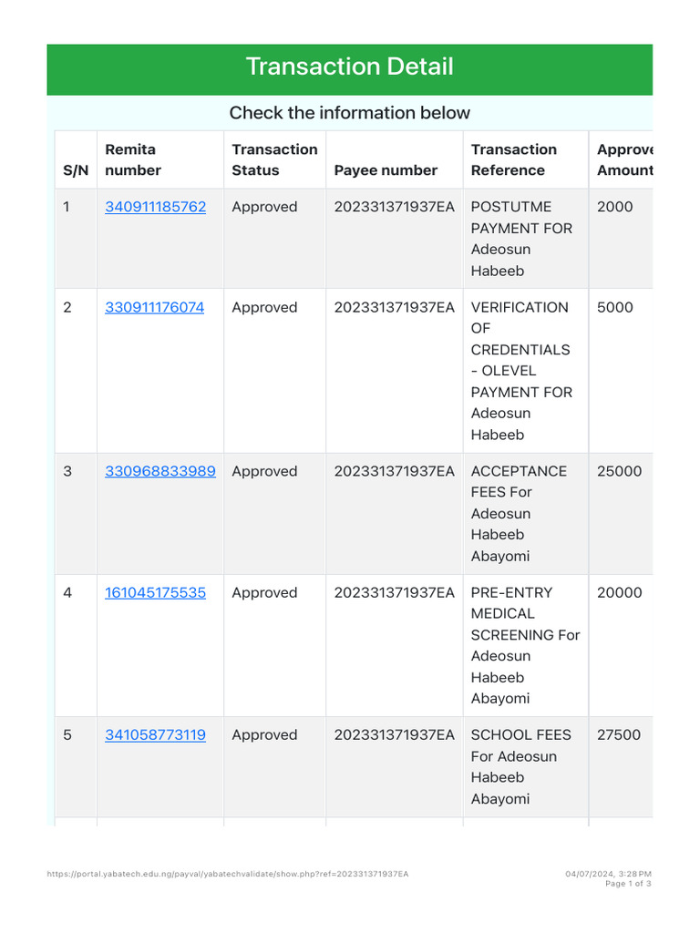 Payment History | PDF