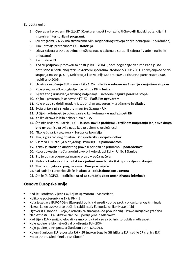 Europska Unija | PDF