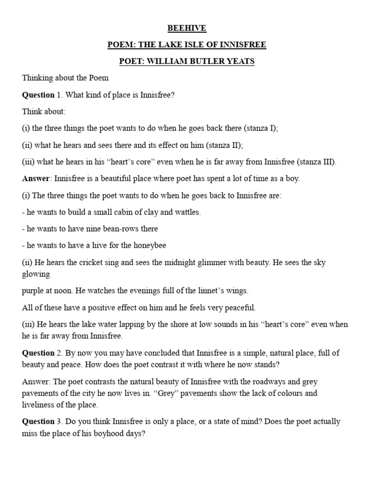 Poem Class 9 | PDF