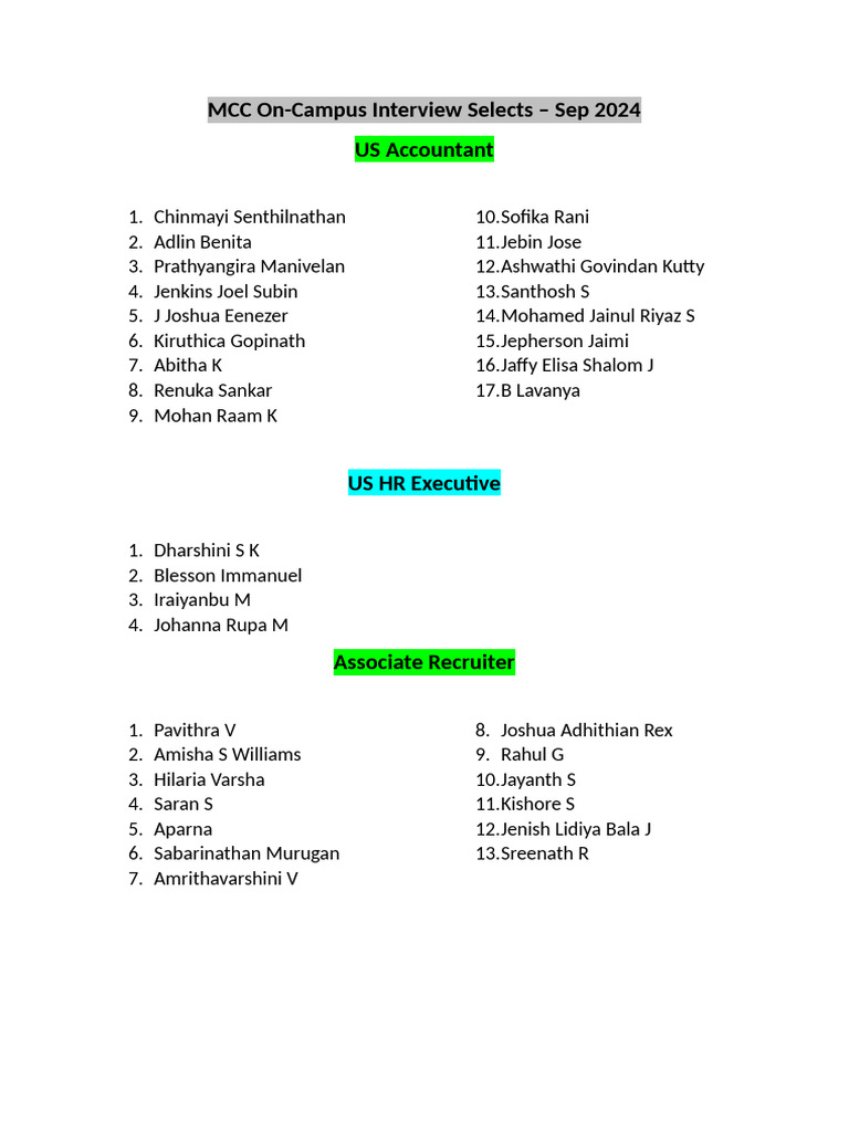 W3 Global Final Interview Shortlisted | PDF