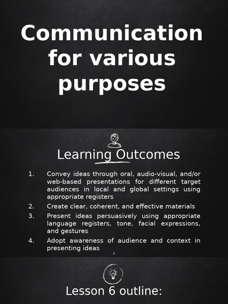 Communication in Various Purposes | PDF