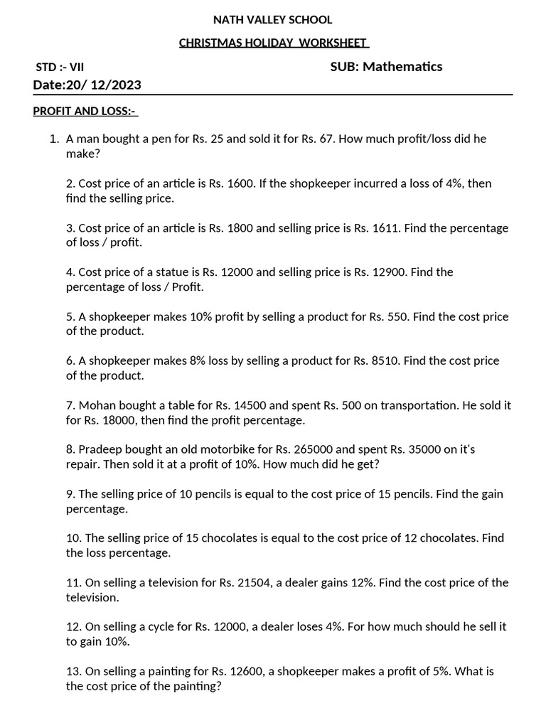 SUB: Mathematics Date:20/ 12/2023 | PDF