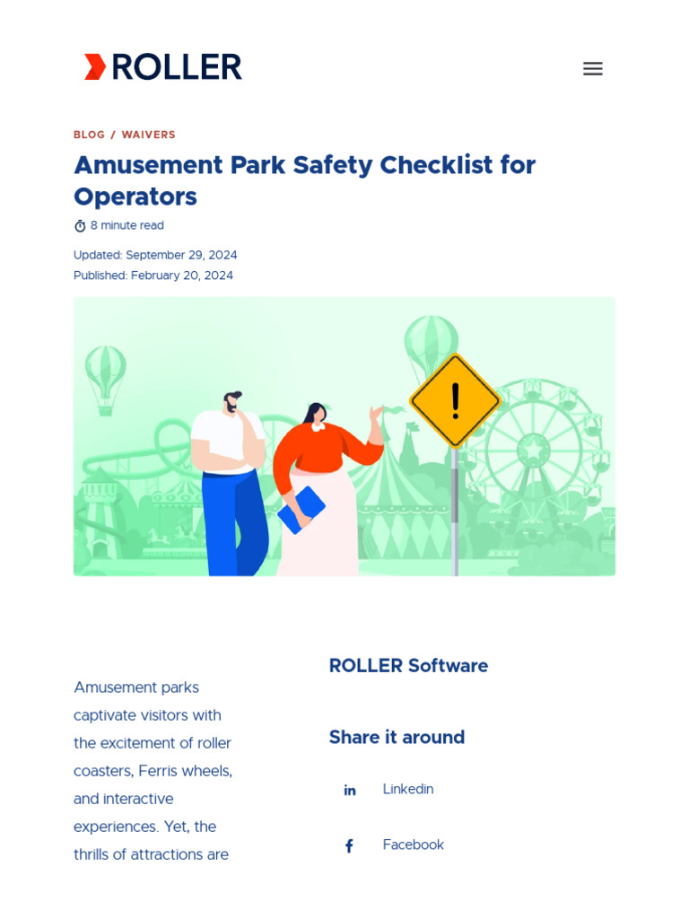 Amusement Park Safety Checklist - ROLLER | PDF