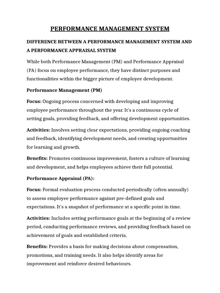 Performance Management System | PDF