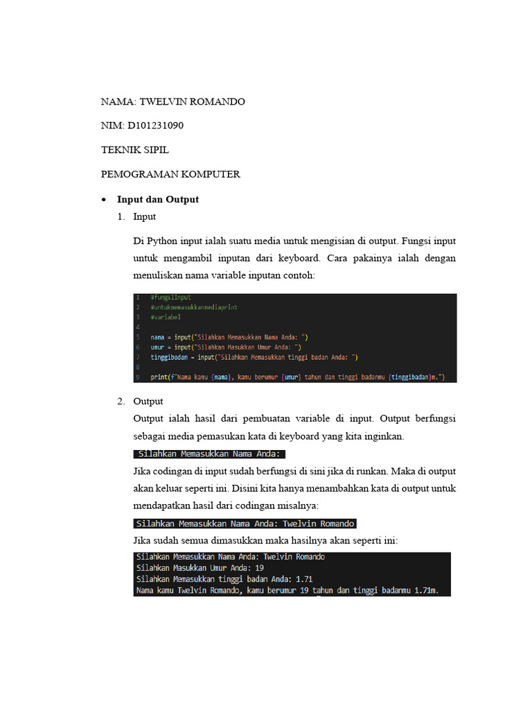 Panduan Pemrograman Python Dasar | PDF | Komputer