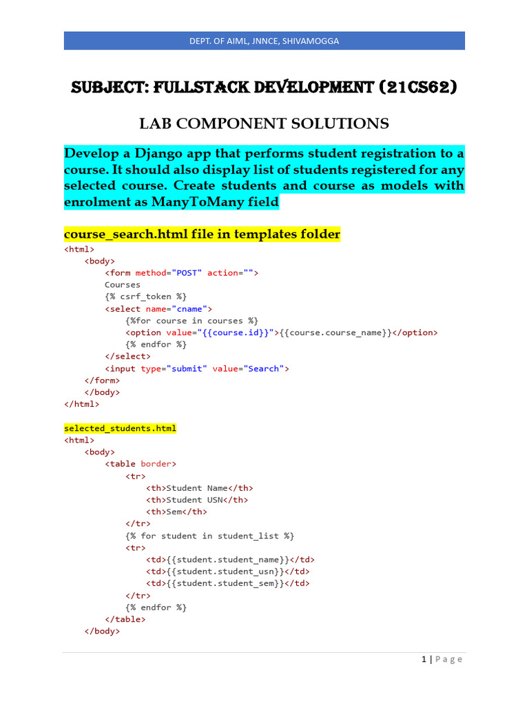 Full Stack Development-Lab Component-Day 4 | PDF