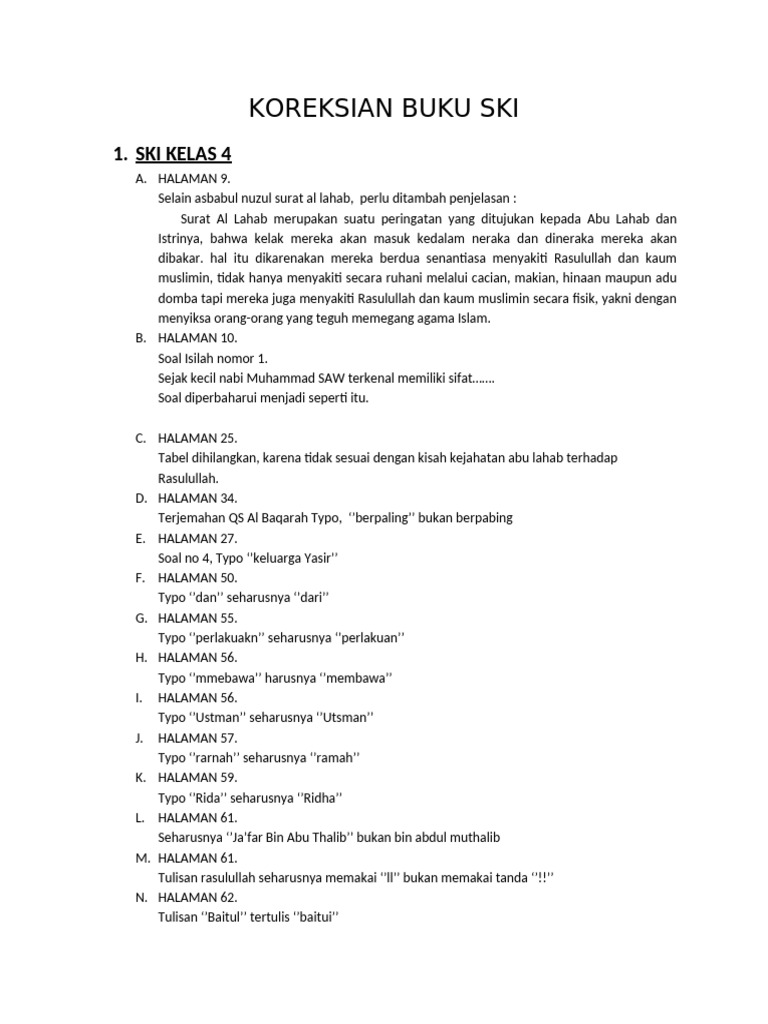 Koreksian Buku Ski | PDF