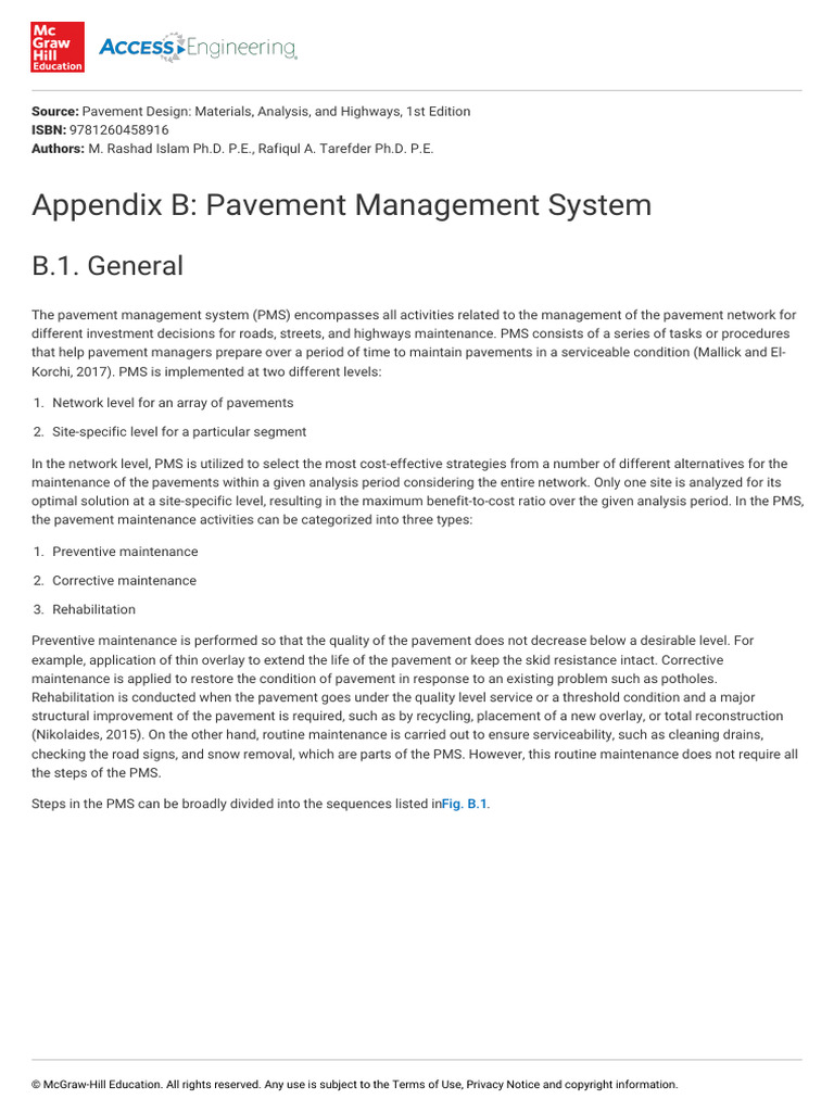 Pavement-Management-System Function Details | PDF