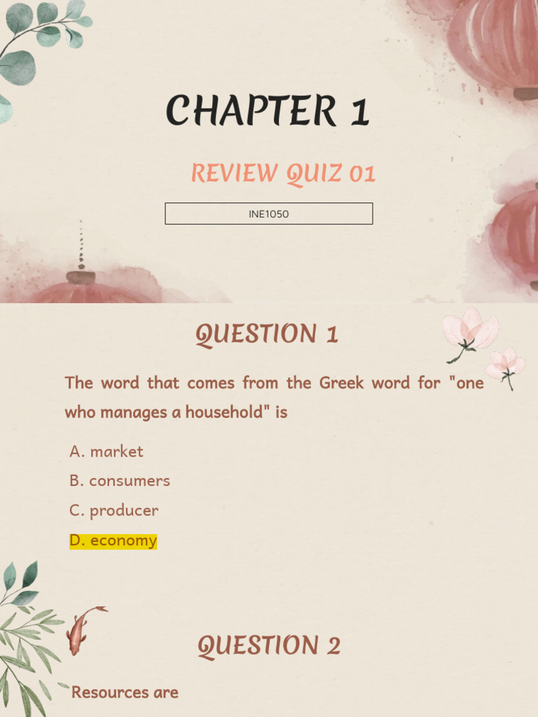 Chapter 1 - Review Quiz 01 | PDF