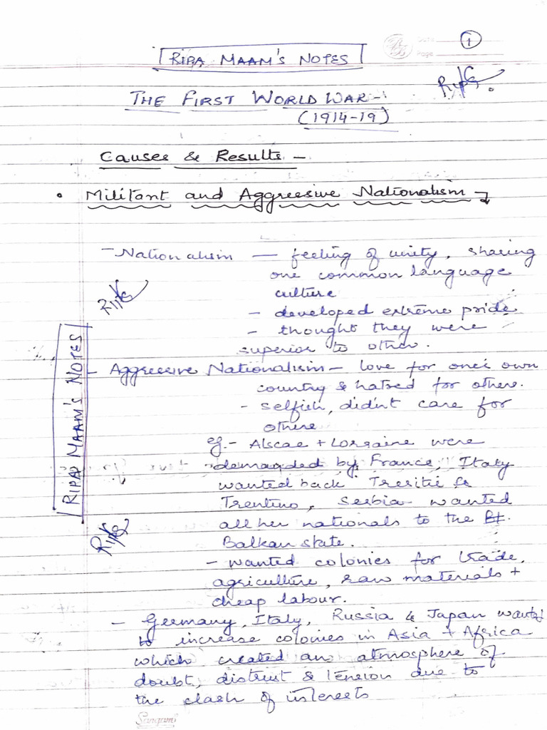 World War 1 Notes | PDF