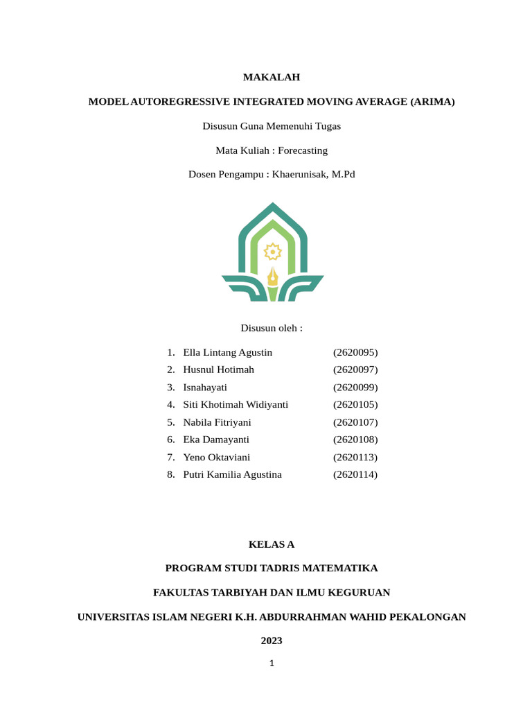 Makalah ARIMA | PDF