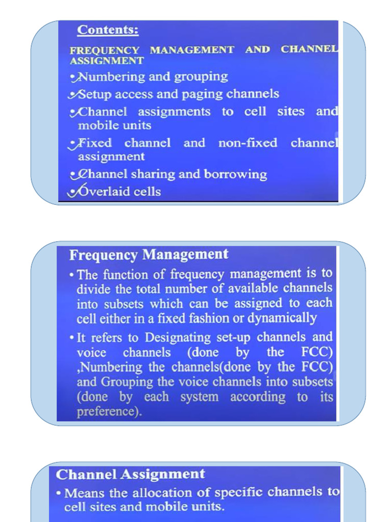 Frequency Management and Channel Assignment | PDF