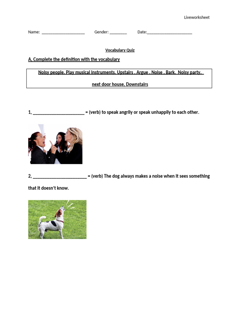 5B Vocabulary Quiz | PDF