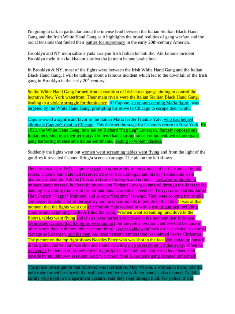 White Hand Gang and Al Capone | PDF