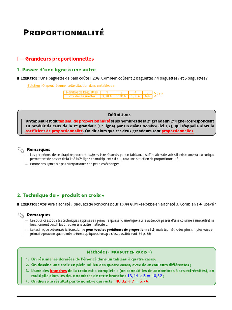Proportionnalite Cours 5 | PDF