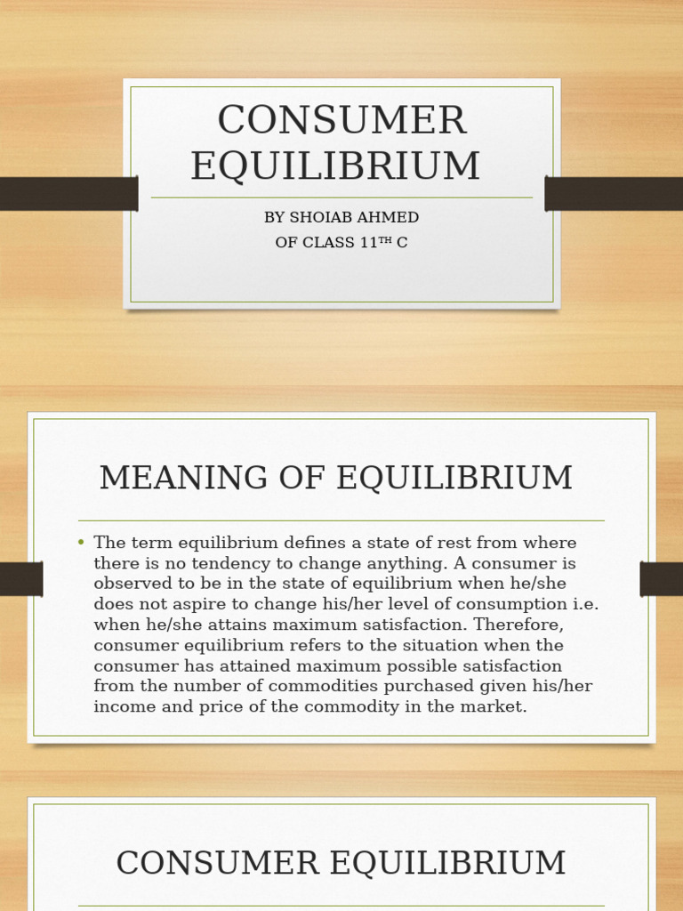 Consumer Equilibrium | PDF