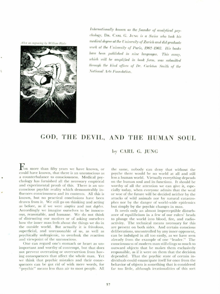 Carl Jung - God, The Devil and The Human Soul | PDF