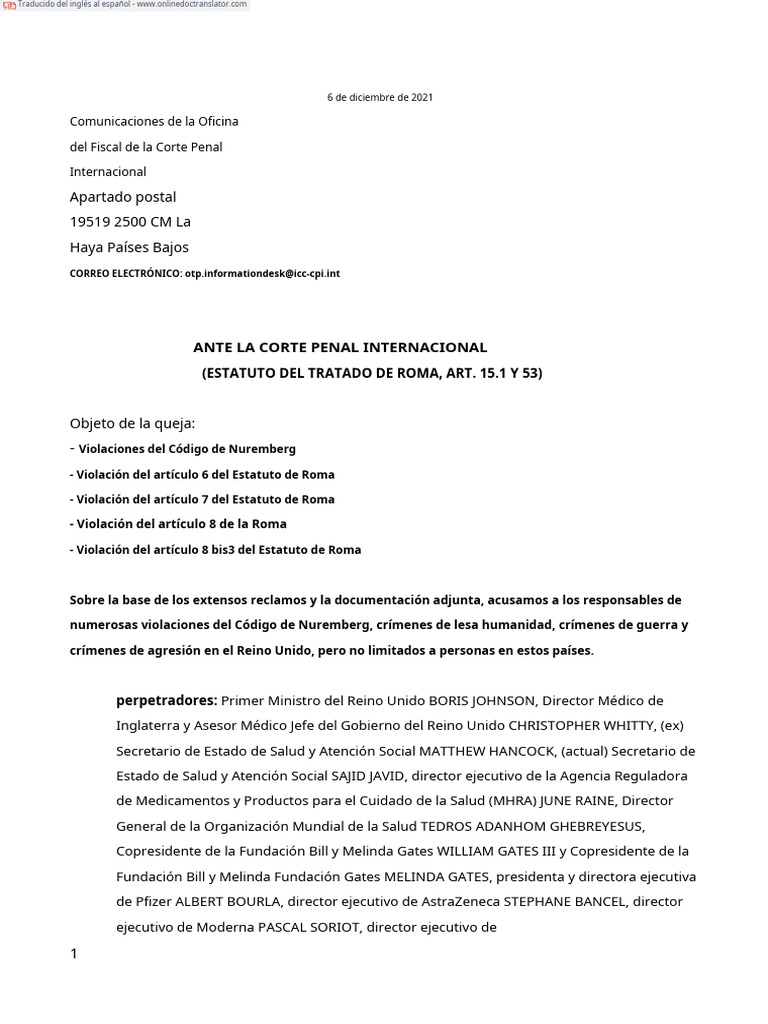 Icc-Complaint-7 (1) .En - Es | PDF