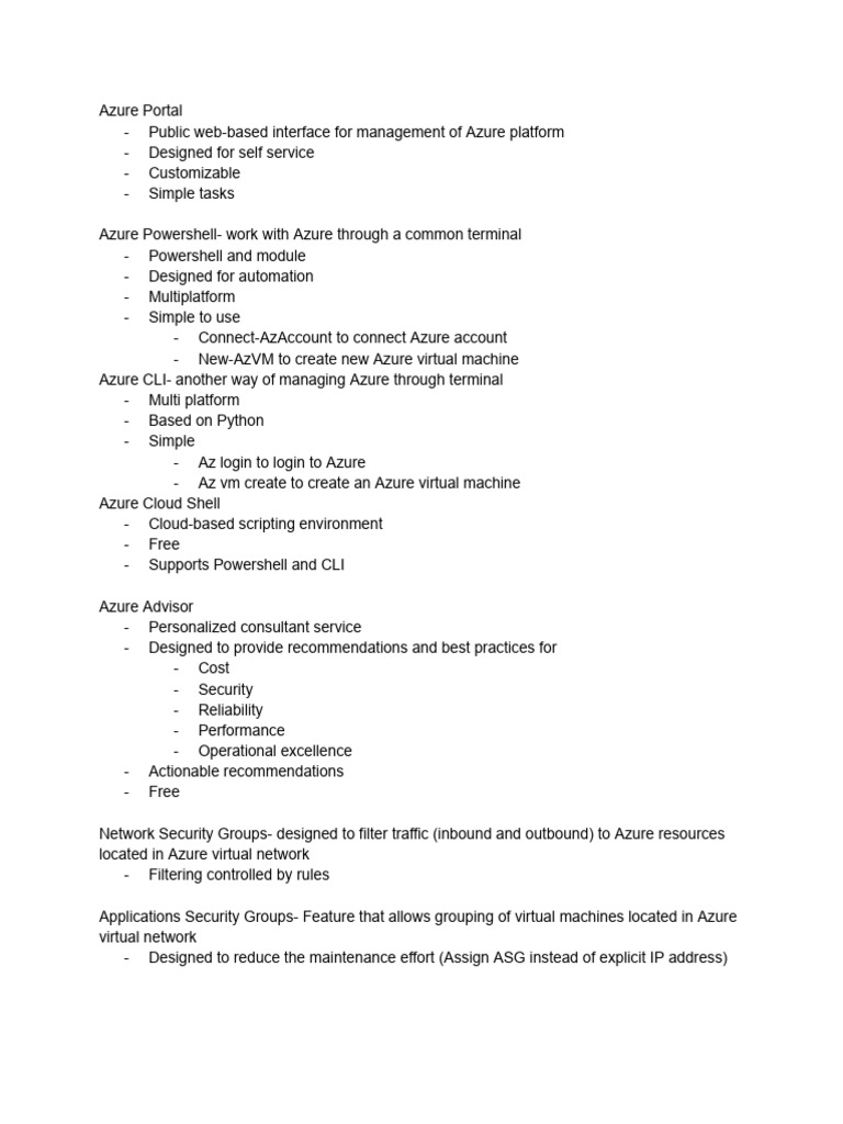 AZ-900 Notes | PDF