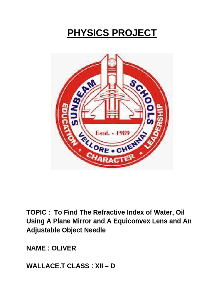 Physics Project | PDF | Mirror | Electrodynamics Physics Project | PDF | Mirror | Electrodynamics