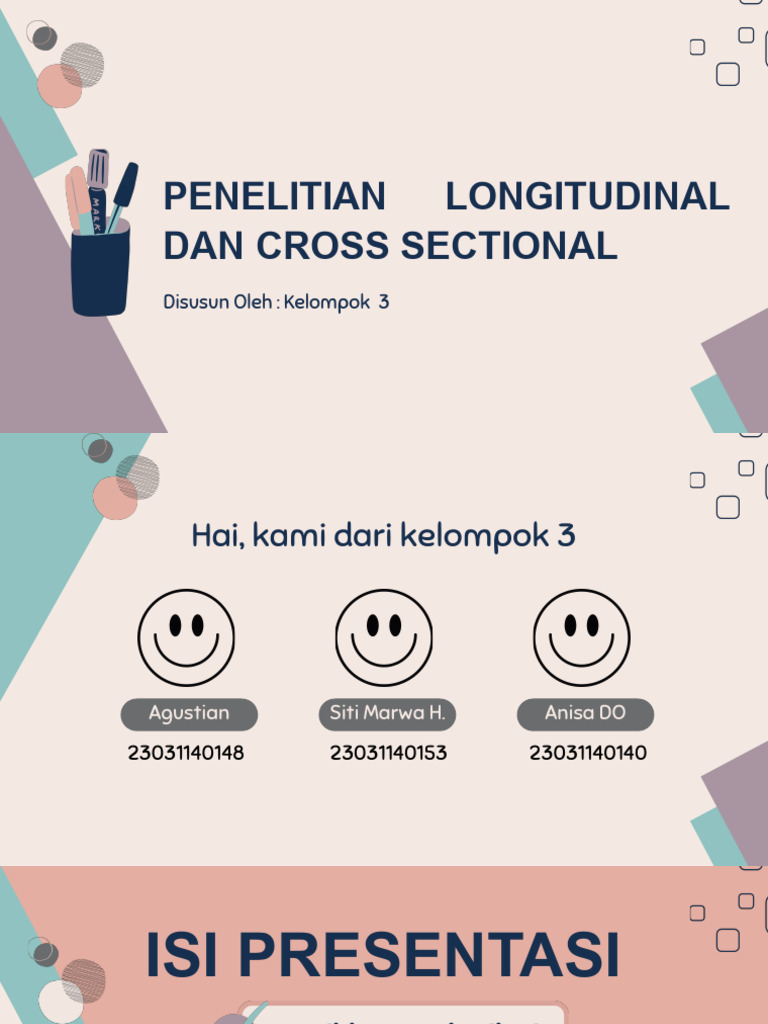 Kelompok 3 - Penelitian Longitudinal Dan Cross Sectional | PDF