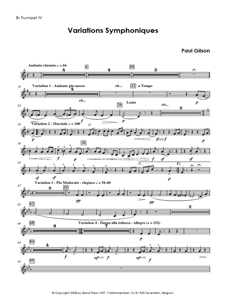 Variations Symphoniques Trumpet IV | PDF