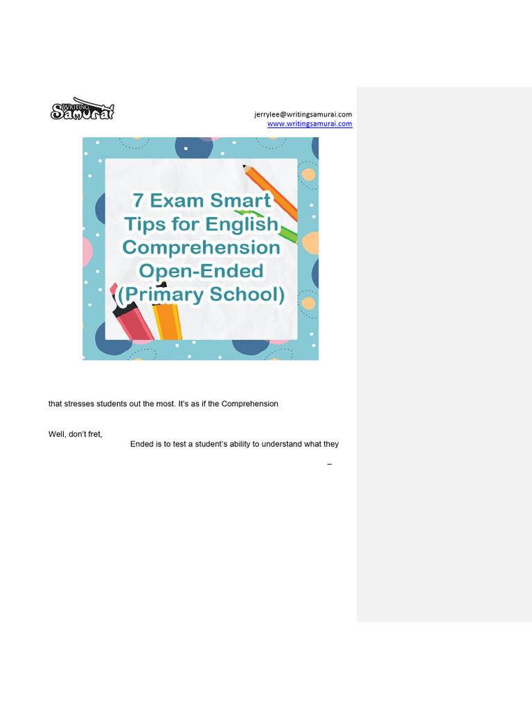 7 Exam-Smart Tips For Comprehension | PDF
