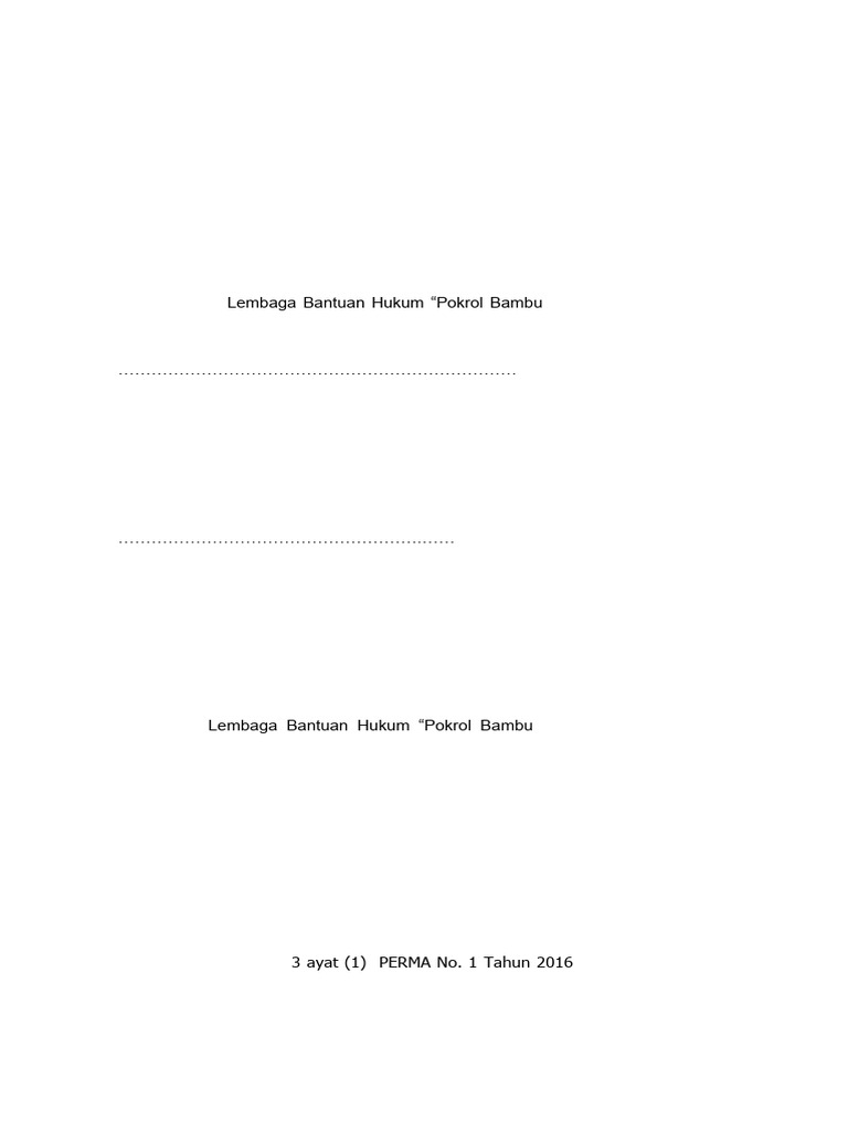 Contoh Draft PENETAPAN MEDIASI | PDF