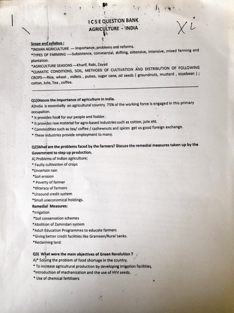 Agriculture Notes | PDF