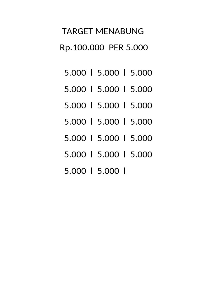 Target Menabung | PDF
