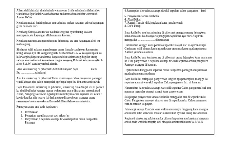 Konsep MC Nikah | PDF