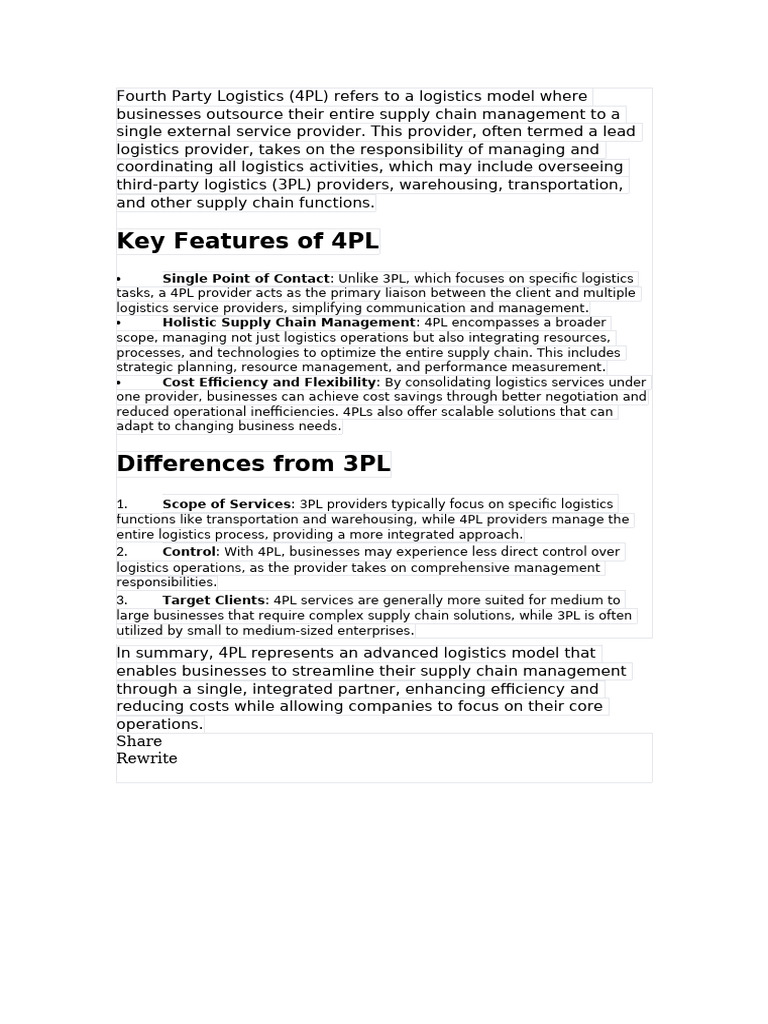 Fourth Party Logistics | PDF Fourth Party Logistics | PDF