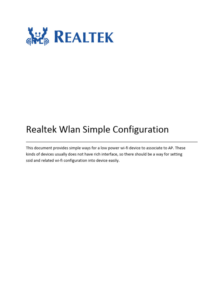 AN0011 Realtek Wlan Simple Configuration | PDF