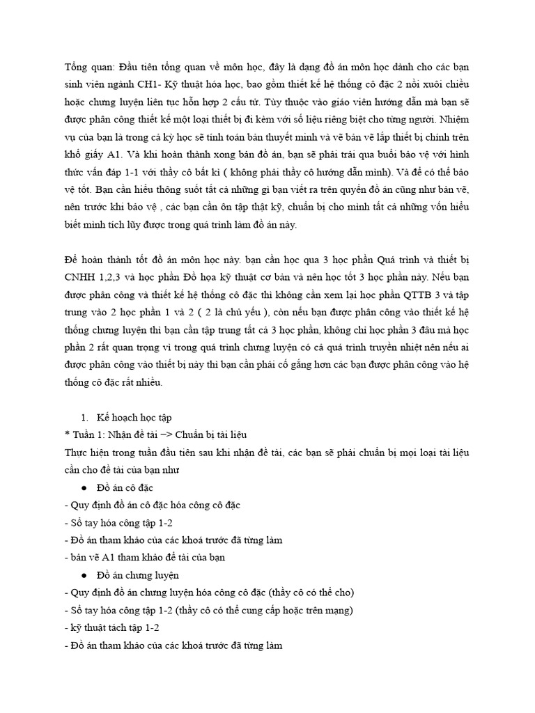 Đồ Án Quá Trình Và Thiết Bị Ch3440 - Review Chi Tiết | PDF